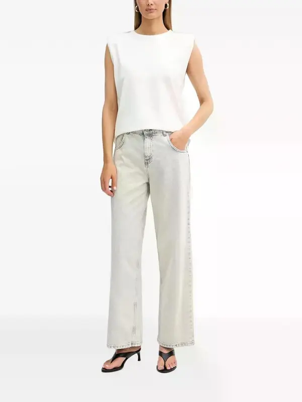 VICOLO Acid Wash Wide-leg Jeans