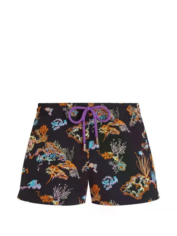 Vilebrequin Fiona Embroidered Swim Shorts - Black