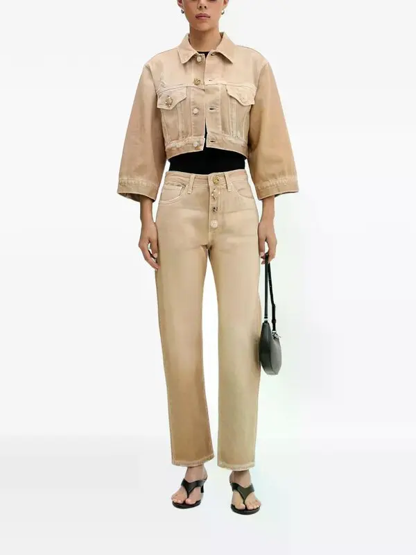 VICOLO Embellished Cropped Denim Jacket