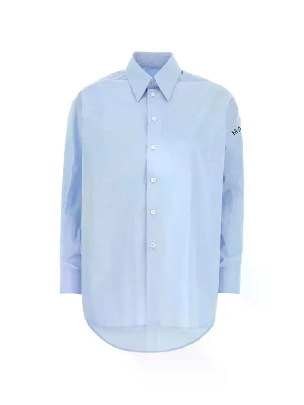 MAISON MARGIELA Poplin Logo-print Shirt - Blue