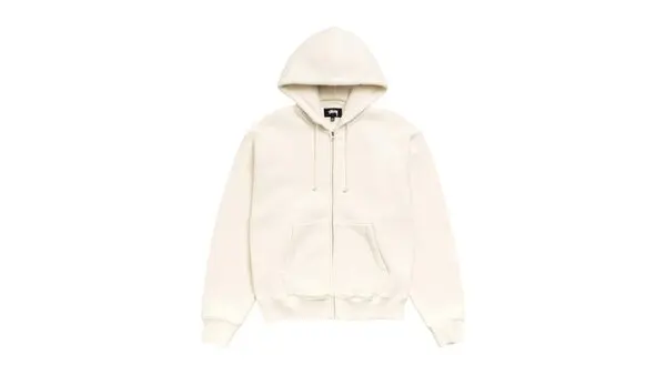 StÜssy Cursive Applique Zip Hoodie - Natural