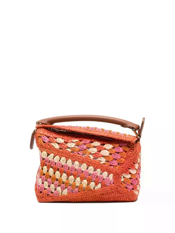Loewe X Paula's Ibiza Puzzle Woven Clutch Bag - Orange