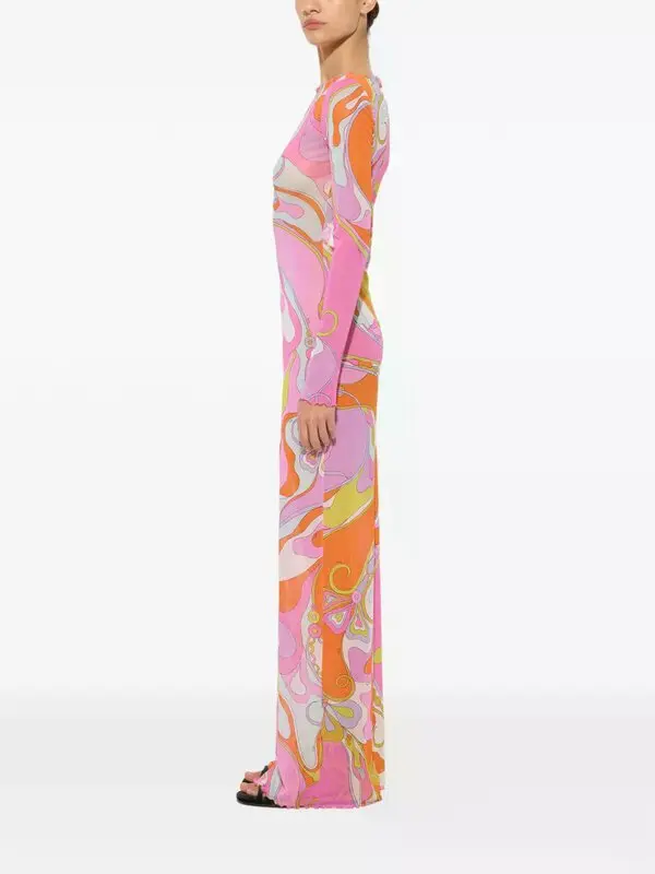 Emilio Pucci Orchidee-print Tulle Dress