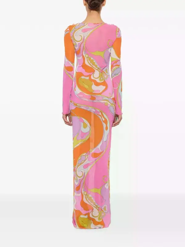 Emilio Pucci Orchidee-print Tulle Dress
