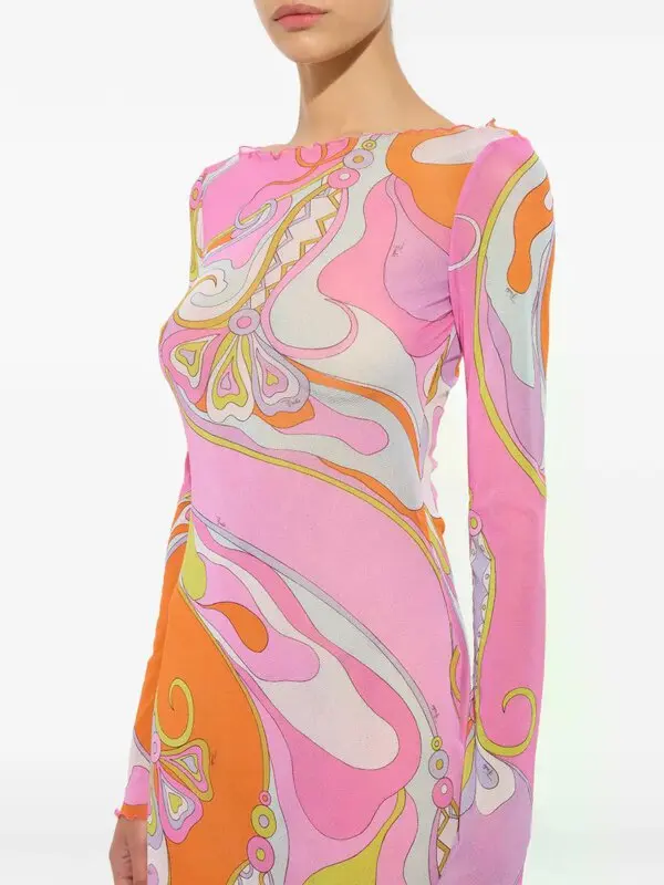 Emilio Pucci Orchidee-print Tulle Dress