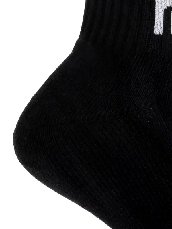 Rhude Logo-intarsia Ribbed-knit Socks