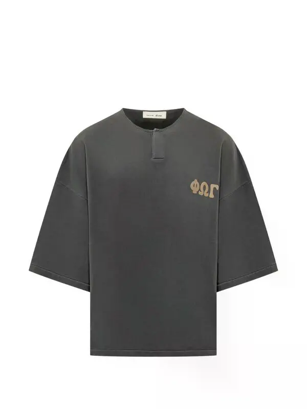 Fear Of God 3/4 Sleeve Pigment Dyed Henley Sweatshirt