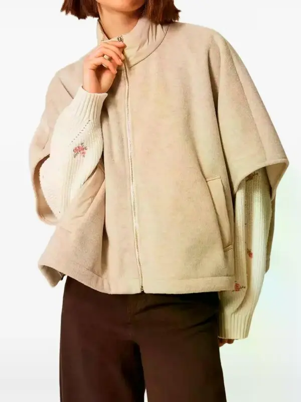 TWINSET Zip-up Mock-neck Poncho