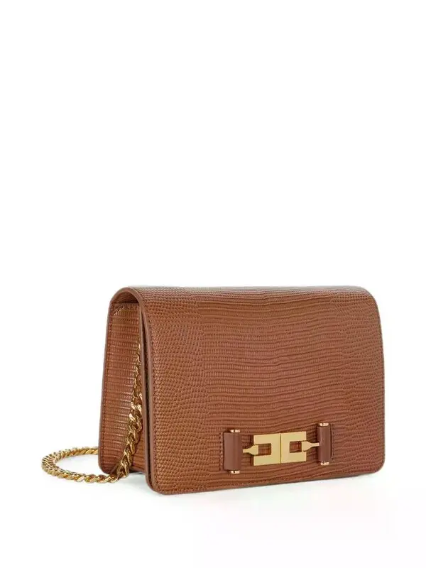 Elisabetta Franchi Lizard-effect Logo-plaque Shoulder Bag