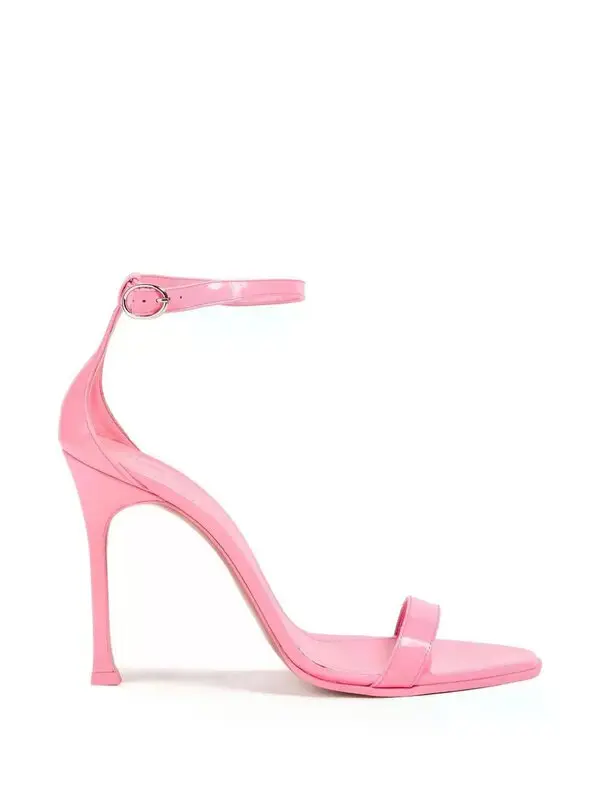 Amina Muaddi Kim Patent Leather Stiletto Sandals