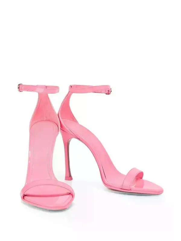 Amina Muaddi Kim Patent Leather Stiletto Sandals