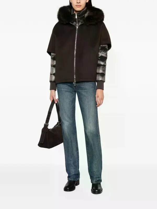 MOORER Pegaso Fur-trim Cape Jacket