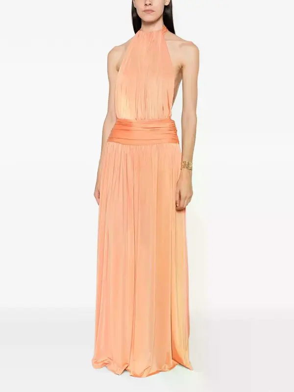 Arcina Ori Santina Halterneck Maxi Dress - Orange