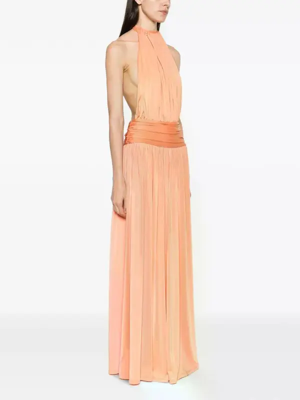 Arcina Ori Santina Halterneck Maxi Dress - Orange