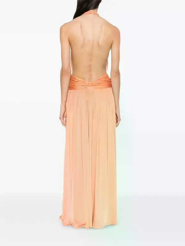 Arcina Ori Santina Halterneck Maxi Dress - Orange