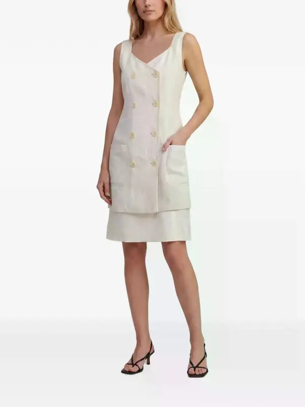 Valentino Garavani Miss V Sleeveless Double-breasted Dress