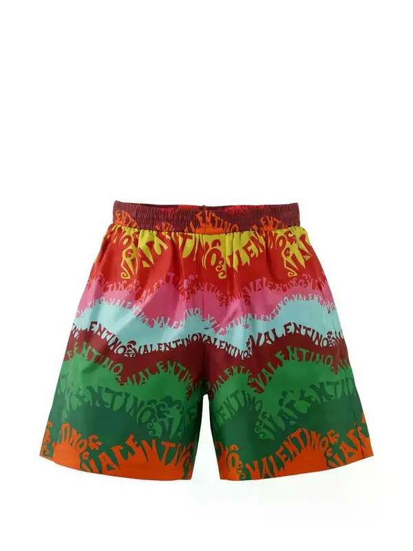 Valentino Garavani Logo-print Shorts - Red