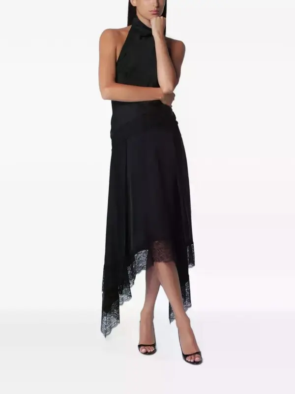Andamane Tish Lace-trim Handkerchief-hem Maxi Dress - Black