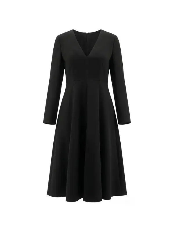 Valentino Garavani V-neck Long-sleeve Dress - Black