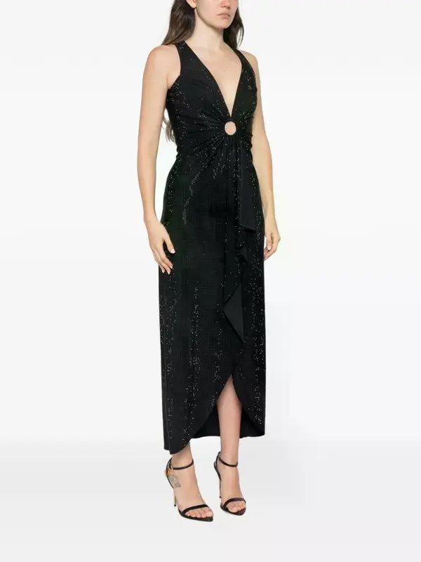 TWENTY FOURHAITCH Sequin-embellished Ring Detail Midi Dress