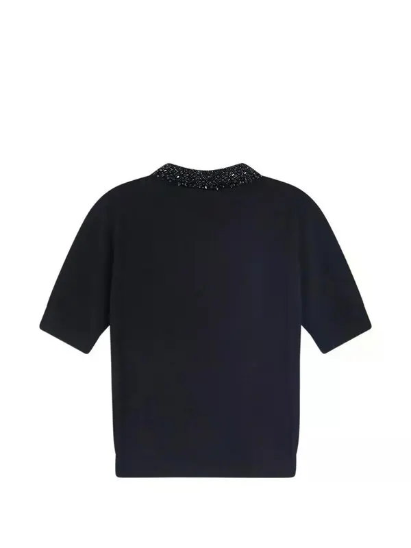 SEMICOUTURE Bead-embellished Short-sleeve Sweater