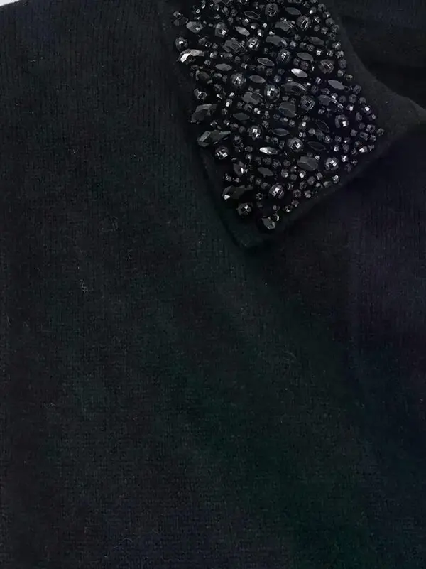 SEMICOUTURE Bead-embellished Short-sleeve Sweater