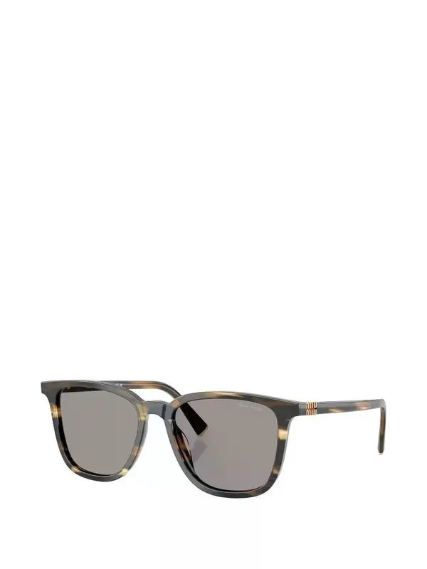 Miu Miu Striped Rectangle-frame Sunglasses