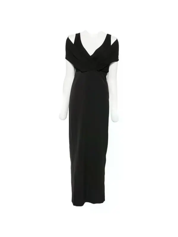 Patrizia Pepe V-neck Zip-fastening Maxi Dress - Black