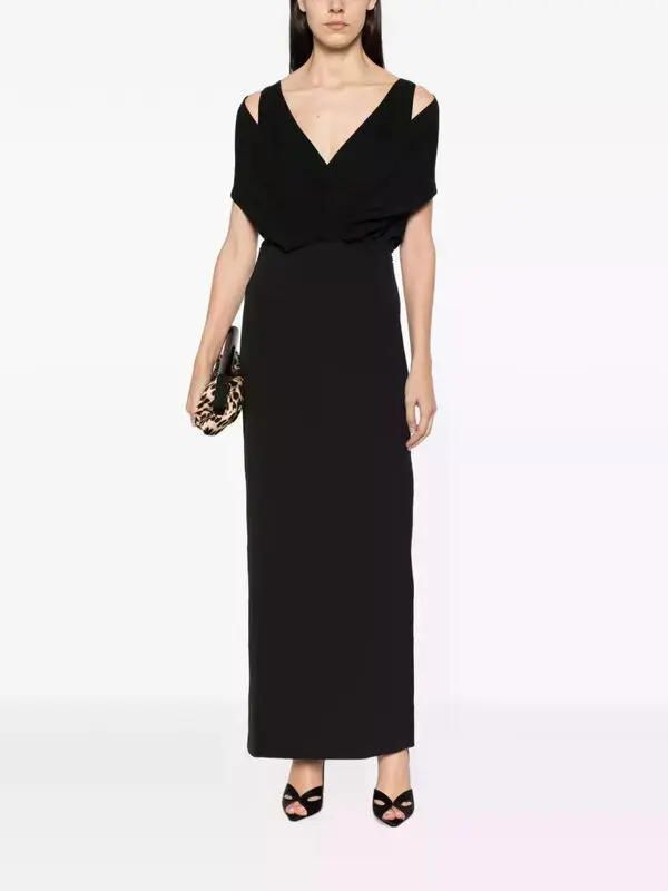 Patrizia Pepe V-neck Zip-fastening Maxi Dress - Black