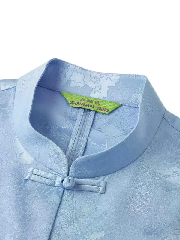 Shanghai Tang Floral Jacquard Belted Shirt