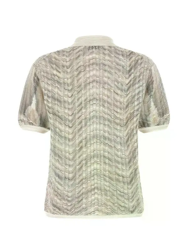 Missoni Zigzag-knit Short-sleeved Polo Shirt - Neutrals