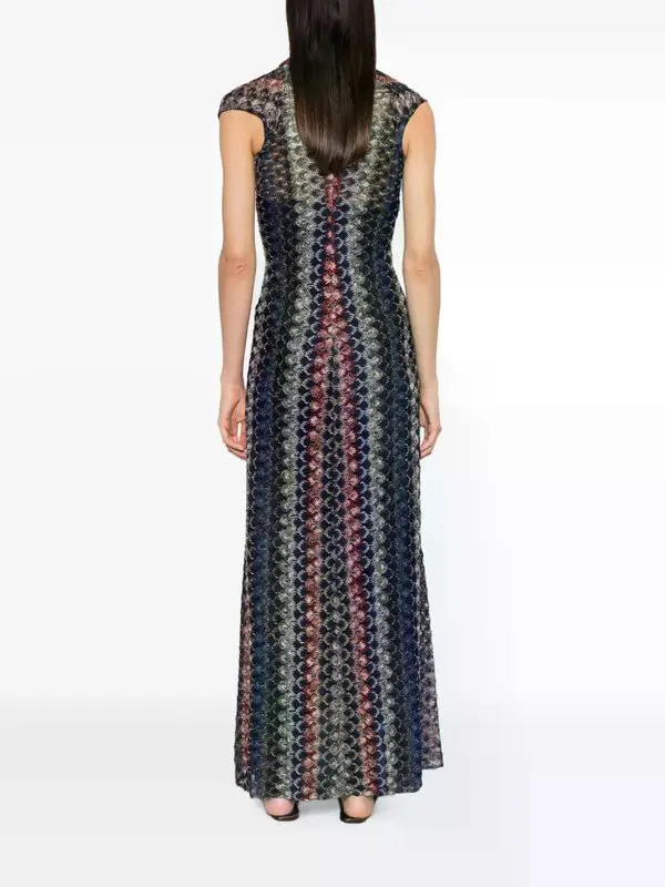 Missoni Torchon Raschel Maxi Dress With V-neck And Asymmetric Hem