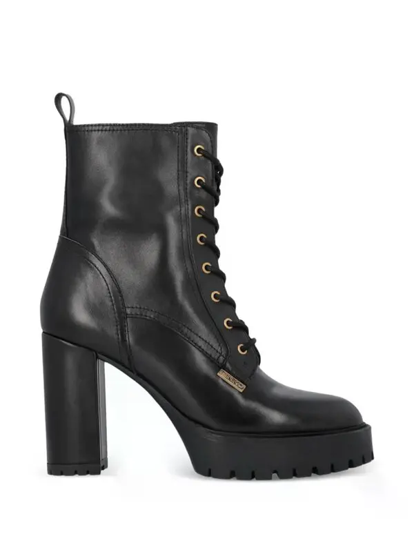 Pinko Lace-up Platform Ankle Boots - Black