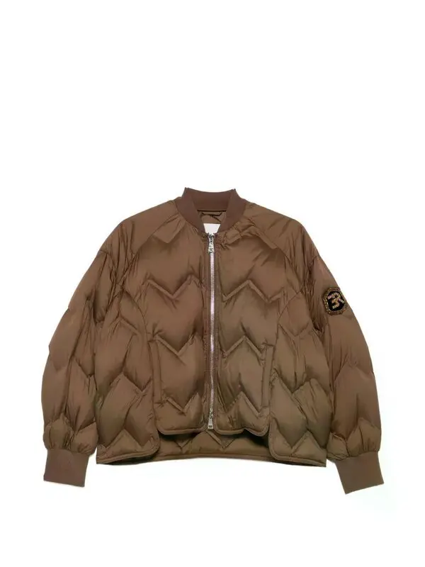 ERMANNO FIRENZE Chevron-quilted Logo-patch Jacket