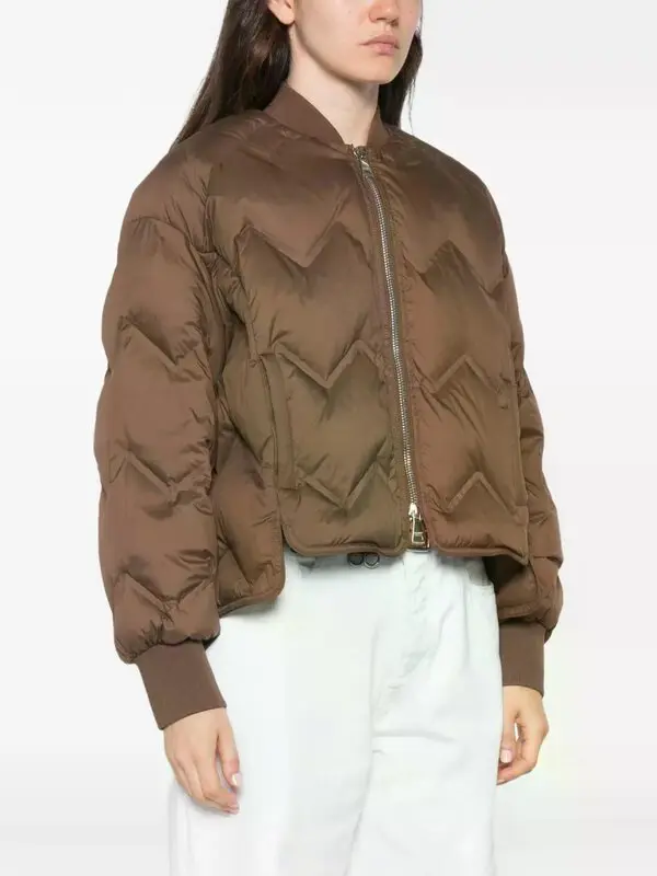 ERMANNO FIRENZE Chevron-quilted Logo-patch Jacket
