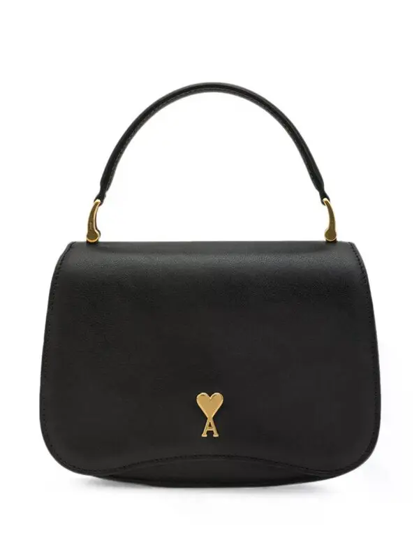 AMI Paris Cowhide Leather Paris Paris Top-handle Bag - Black