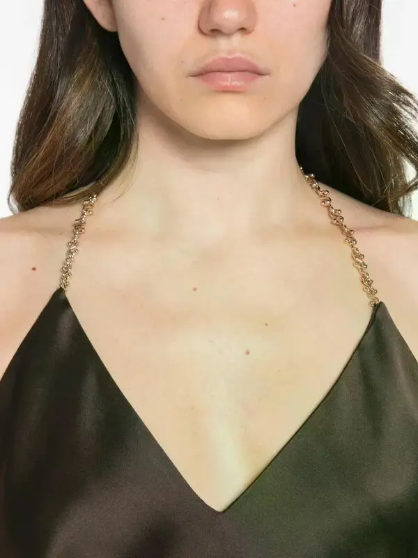 Sportmax Spxpiombo V-neck Chain-strap Top