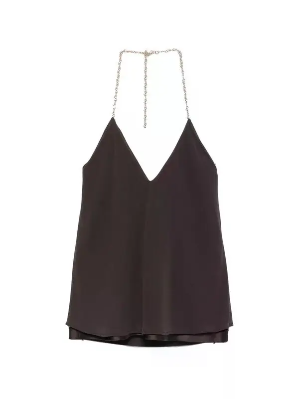 Sportmax Chain-strap V-neck Top - Brown