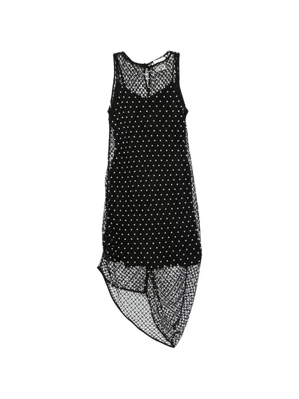 Paris Georgia Pearl-embellished Asymmetric Midi Dress - Black