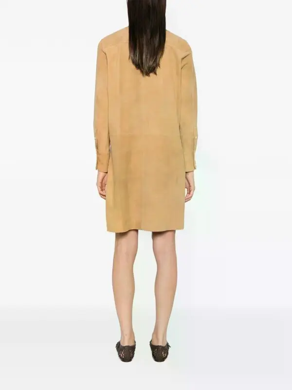 Polo Ralph Lauren Suede Mini Dress With Neck-tie Detail