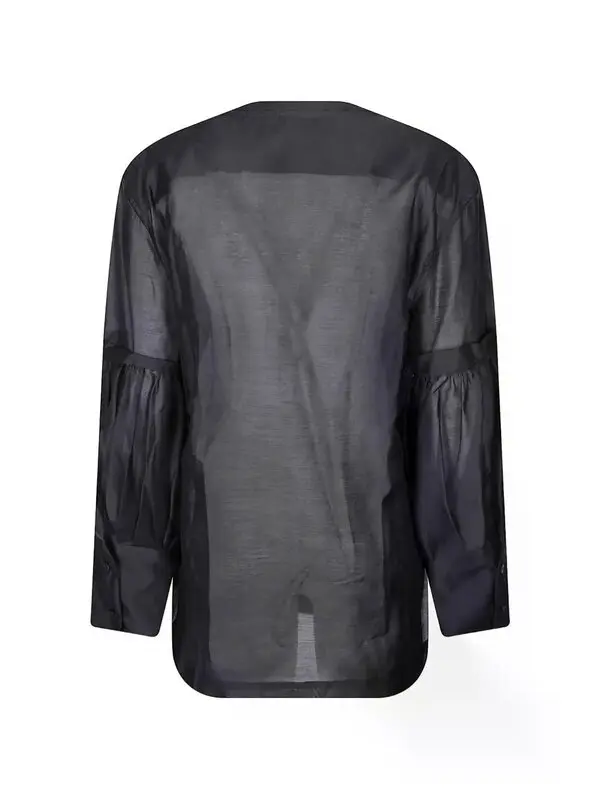 THELATEST Sheer Puff-sleeve Blouse