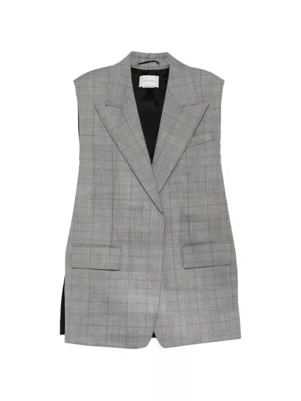 Sportmax Prince Of Wales Check Sleeveless Waistcoat - White