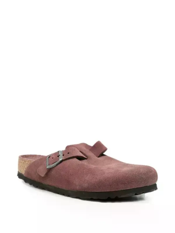 BIRKENSTOCK Boston Suede Penny Bar Slip-on Sandals - Brown