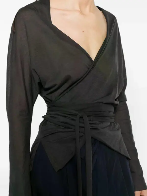 Soeur Luth Wrap-style Blouse - Grey