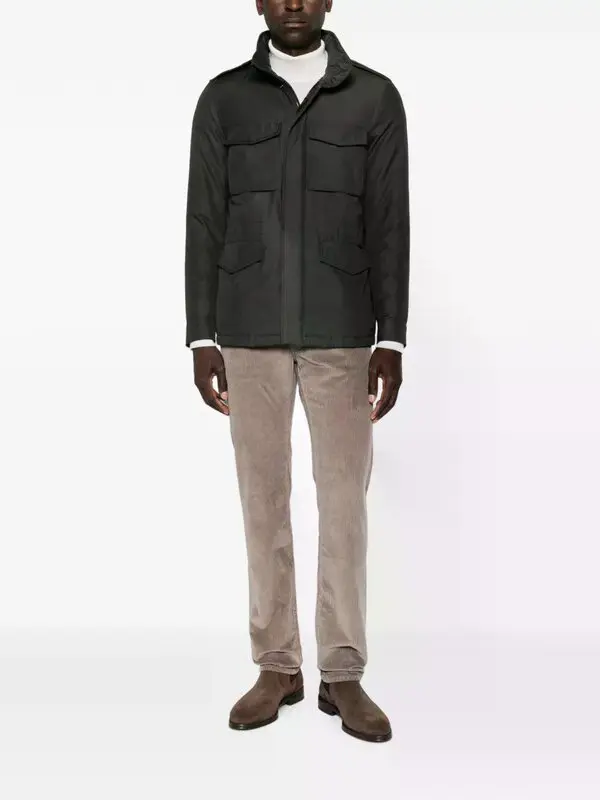 Jacob Cohen Corduroy-effect Straight-leg Trousers - Neutrals