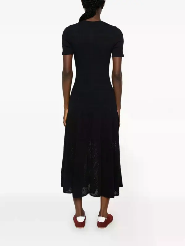 Maje Ribbed-knit Button-up Midi Dress