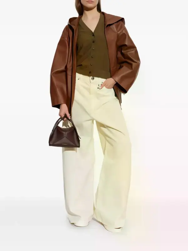 Max Mara Hooded Leather Jacket