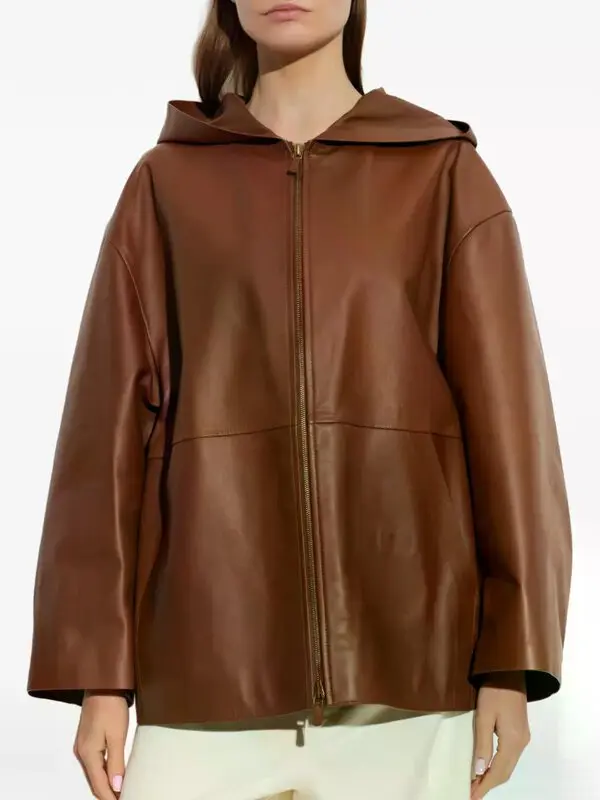 Max Mara Hooded Leather Jacket