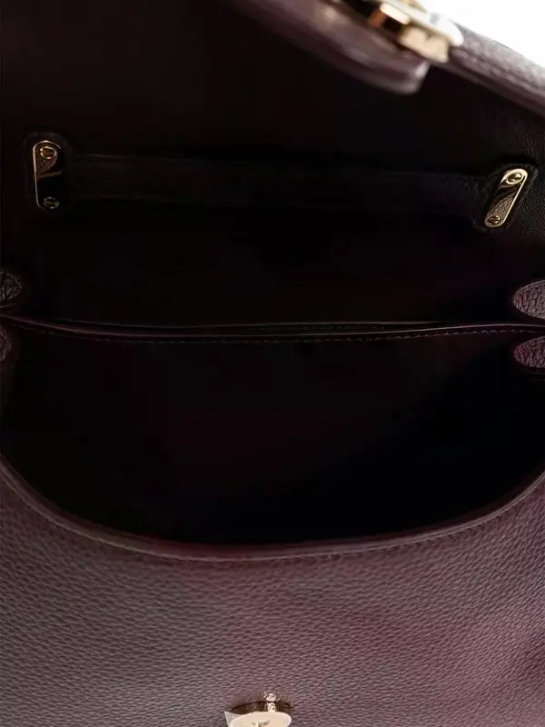 FERRAGAMO Double Gancini Leather Tote Bag