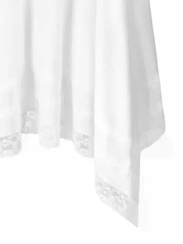 Staud Ainsley Lace-trim Asymmetric Handkerchief Hem Skirt - White